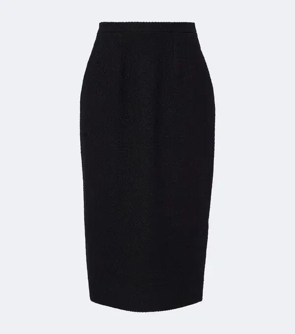 Dolce & Gabbana Cotton And Linen-blend Boucle Pencil Skirt