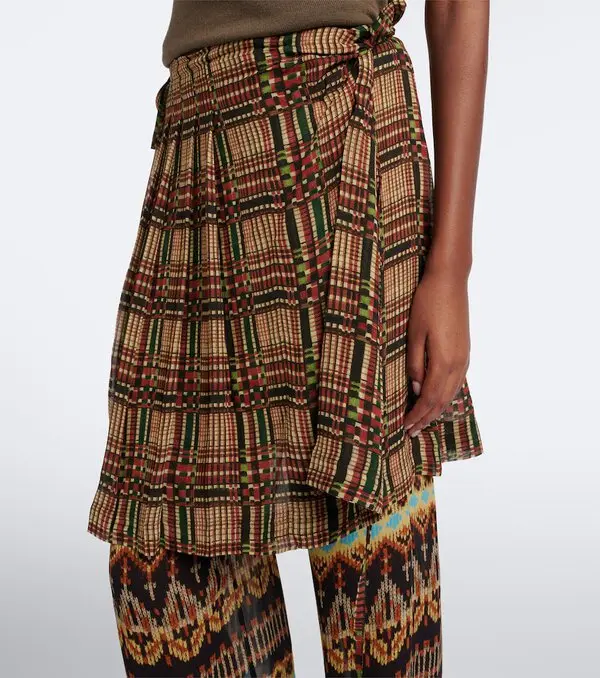 Dries Van Noten Printed Layered Wide-leg Pants