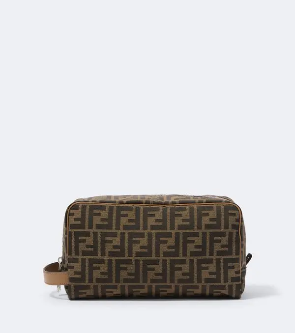 Fendi Ff Zucca Small Leather-trimmed Toiletry Bag