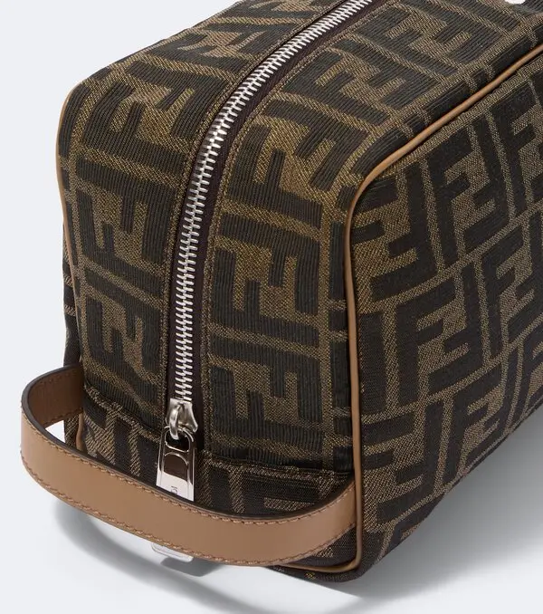 Fendi Ff Zucca Small Leather-trimmed Toiletry Bag