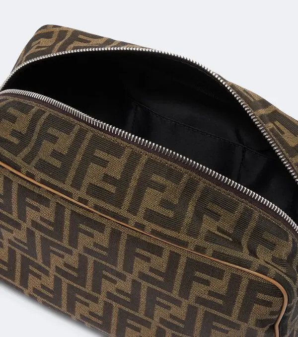 Fendi Ff Zucca Small Leather-trimmed Toiletry Bag