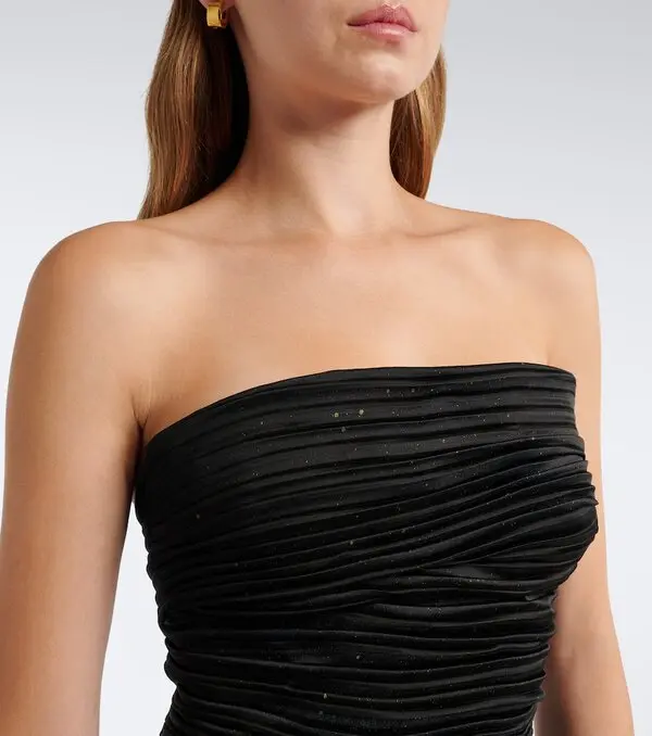MARMAR HALIM Pleated Satin Bustier Gown