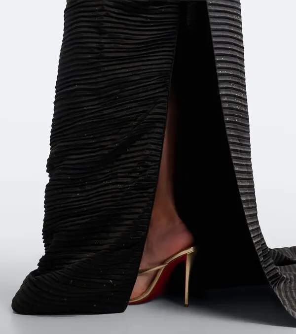 MARMAR HALIM Pleated Satin Bustier Gown