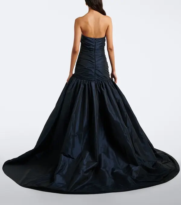 MARMAR HALIM Draped Taffeta Bustier Gown