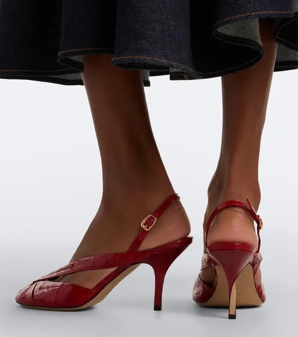 Jacquemus Poisson Leather Peep-toe Pumps