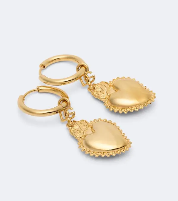 Dolce & Gabbana Sacro Cuore Dg Embellished Hoop Earrings