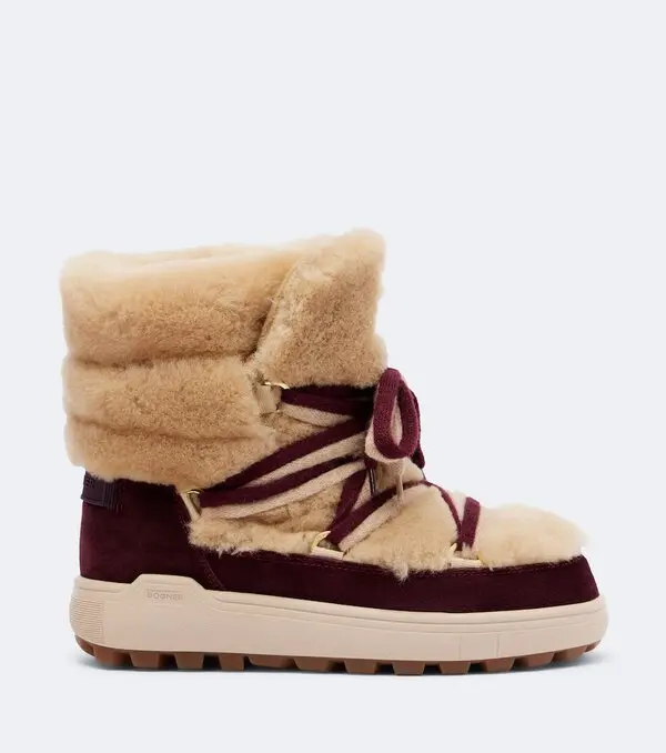 Bogner Chamonix Shearling And Suede Snow Boots