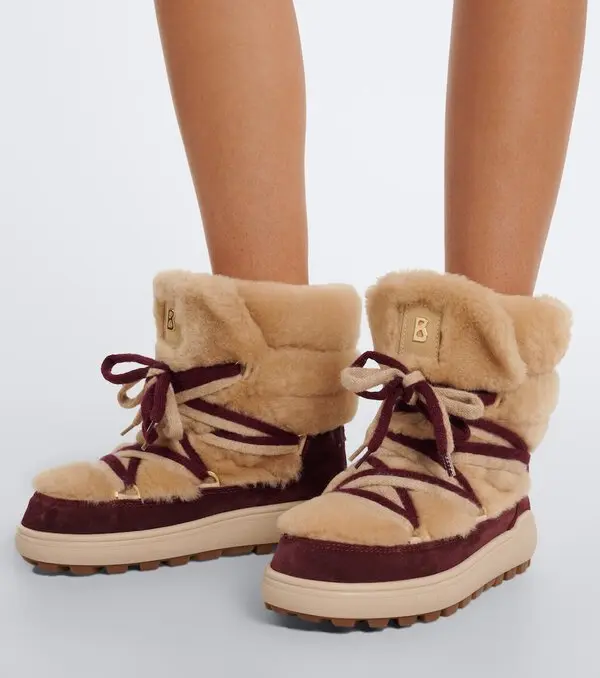 Bogner Chamonix Shearling And Suede Snow Boots