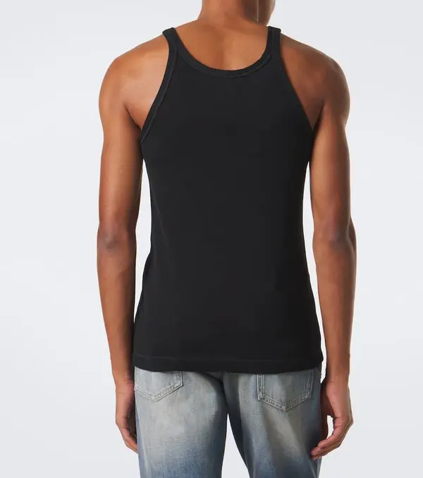 Dolce & Gabbana Logo Ribbed-knit Cotton Tank Top