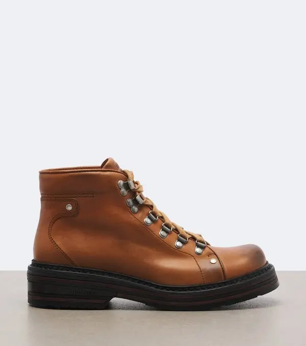 Miu Miu Leather Lace-up Boots