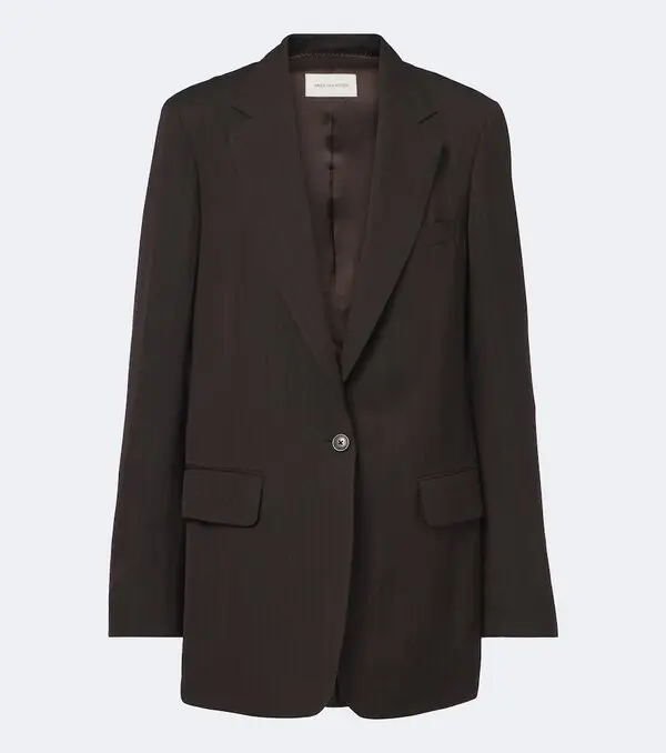 Dries Van Noten Chalk Stripe Single-breasted Blazer