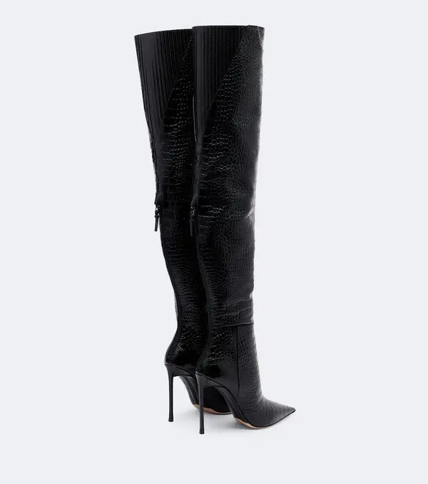 TOM FORD Croc-effect Leather Over-the-knee Boots