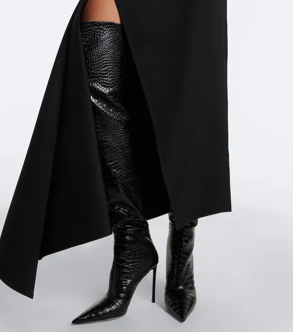 TOM FORD Croc-effect Leather Over-the-knee Boots