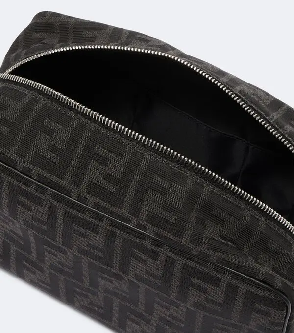 Fendi Ff Zucca Small Leather-trimmed Toiletry Bag