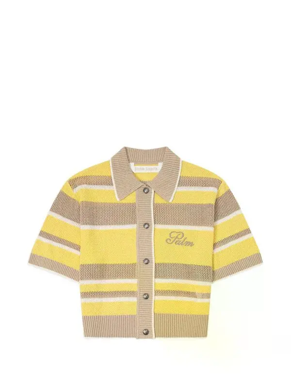 Palm Angels Striped Embroidered Cardigan