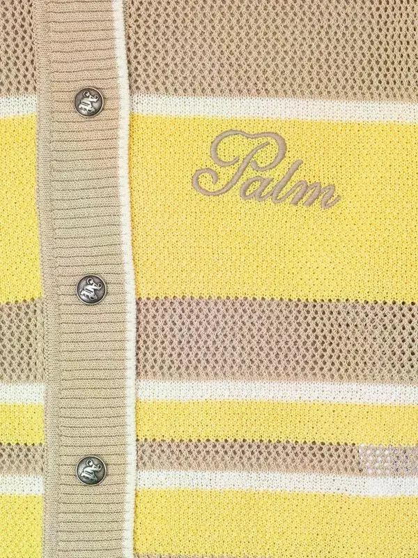 Palm Angels Striped Embroidered Cardigan