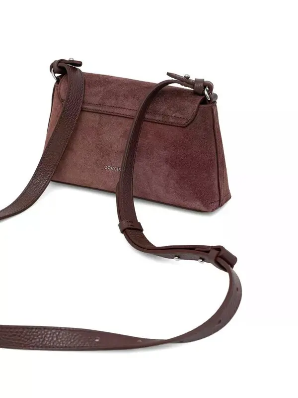 COCCINELLE Nikla Suede Logo-plaque Shoulder Bag - Brown