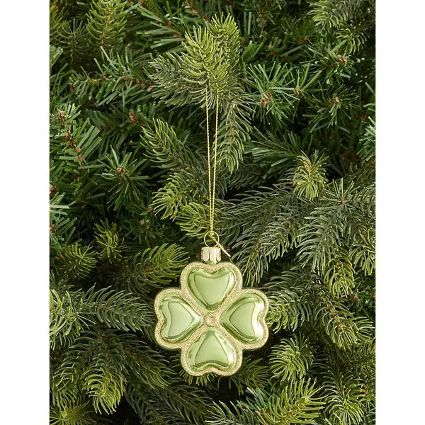 SELFRIDGES EDIT Green Clover Christmas Decoration 8cm