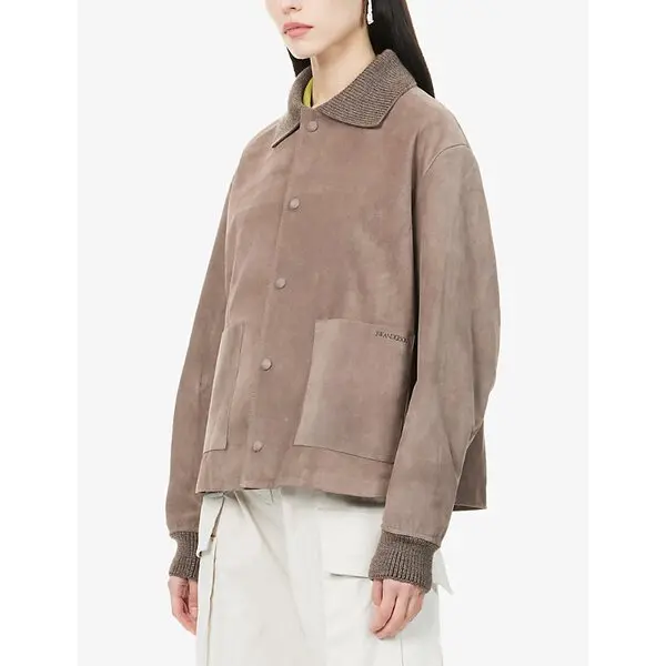JW Anderson Boxy-fit Collared Suede Jacket