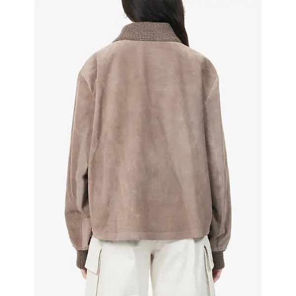 JW Anderson Boxy-fit Collared Suede Jacket