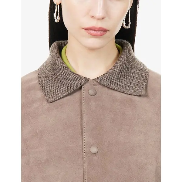 JW Anderson Boxy-fit Collared Suede Jacket