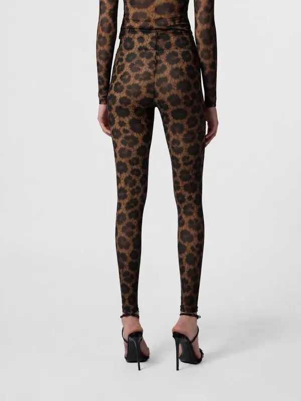 Philipp Plein Animal Print Jersey Skinny Fit Leggings With High Elasticated Waist