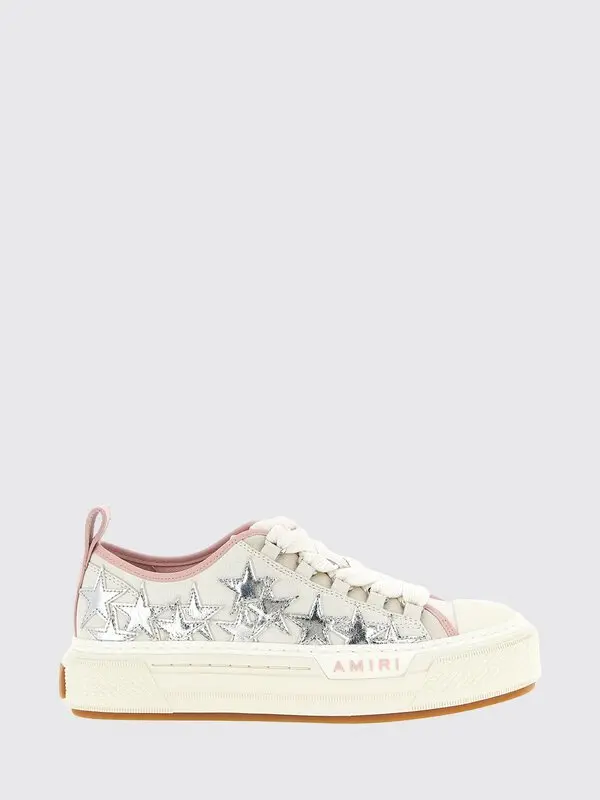 Amiri Stars Court Low Laminated Leather And Glitter Sneakers