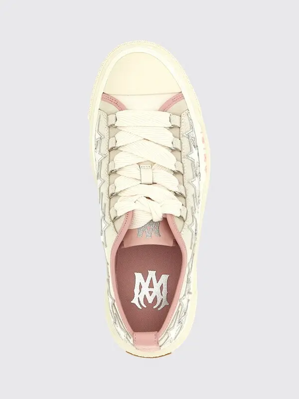 Amiri Stars Court Low Laminated Leather And Glitter Sneakers