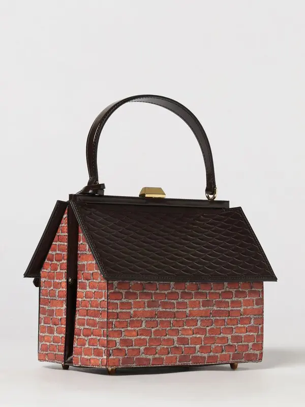 Moschino House Bag Mini Graphic Print Leather Handbag