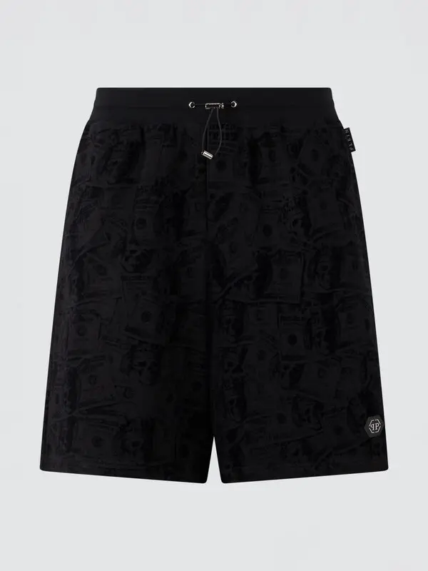 Philipp Plein Jersey Jogging Shorts With Graphic Print And Drawstring