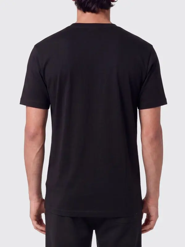 PLEIN SPORT Graphic Print Cotton T-shirt With Contrast Logo - Black