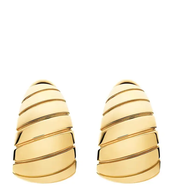 BVLGARI Yellow Tubogas Hoop Earrings - Gold