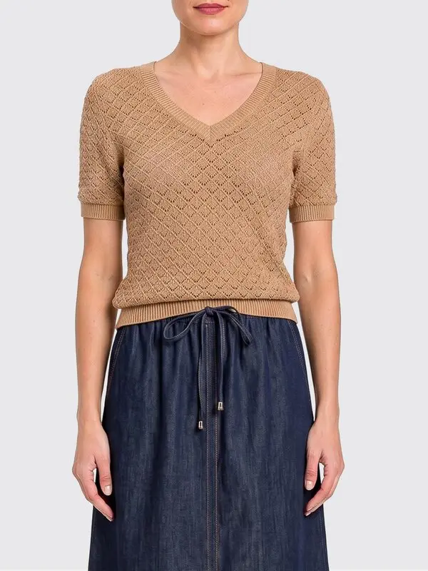 TWINSET Perforated Viscose Knit Top
