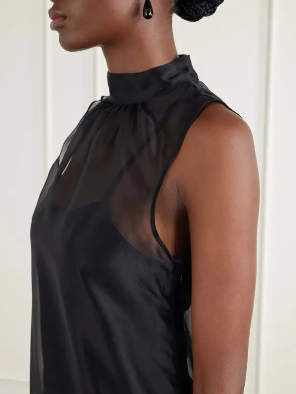 Staud Albee Feather-trimmed Silk Mini Dress