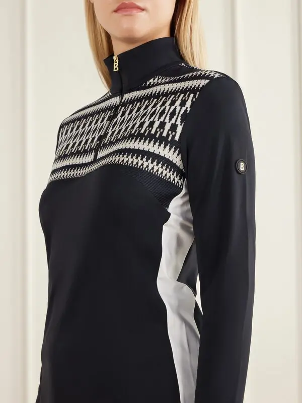 Bogner Joalyn Knit-detailed Jersey Baselayer - Black