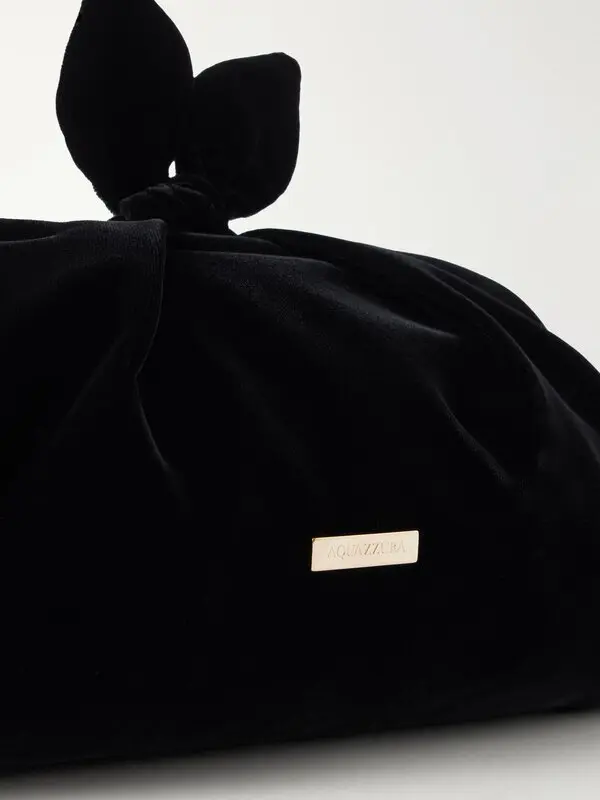 AQUAZZURA Bow Tie Velvet Clutch