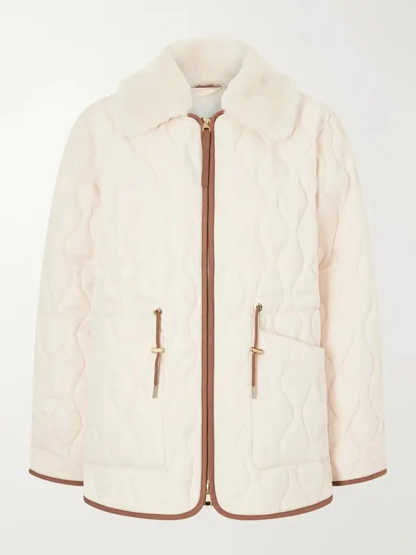 Varley Bartley Plush-trimmed Padded Quilted Shell Jacket