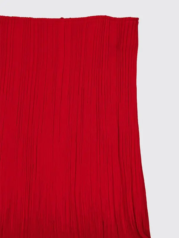 Balmain Pleated Crêpe Midi Skirt With Rear Zip Closure