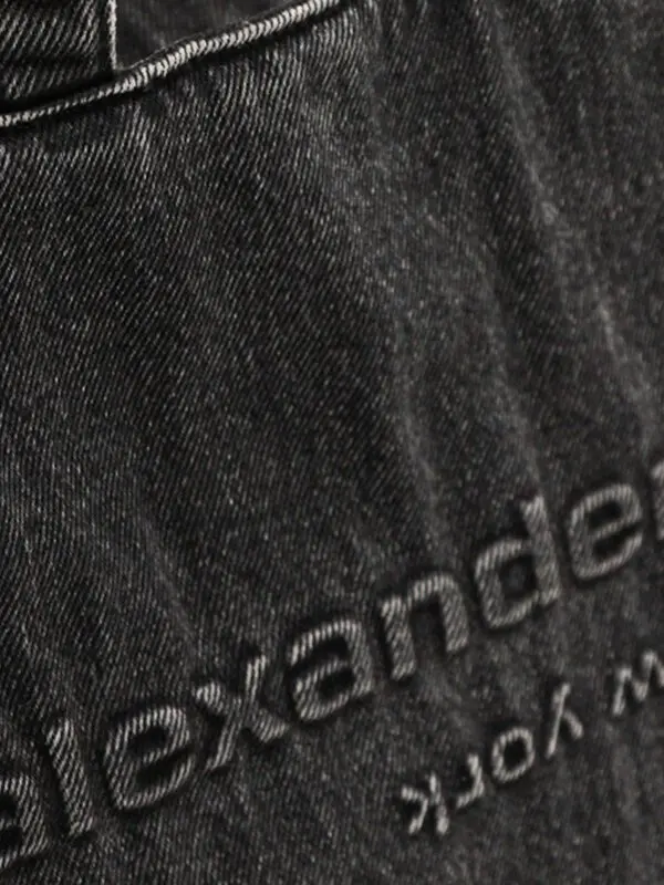 Alexander Wang Large Cotton Denim Tote Bag With Embroidered Logo