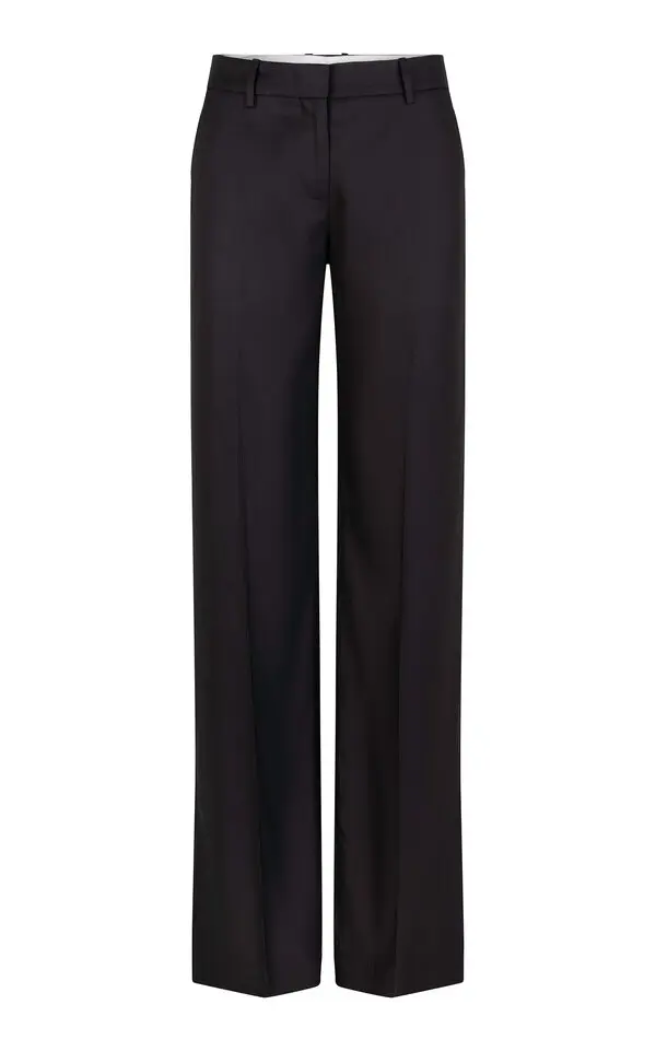 HEIRLOME Petula Mid-rise Straight-leg Silk Trouser - Black