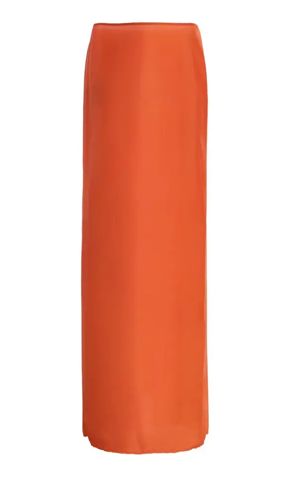 COLLEEN ALLEN Silk-habotai Maxi Slip Skirt - Orange