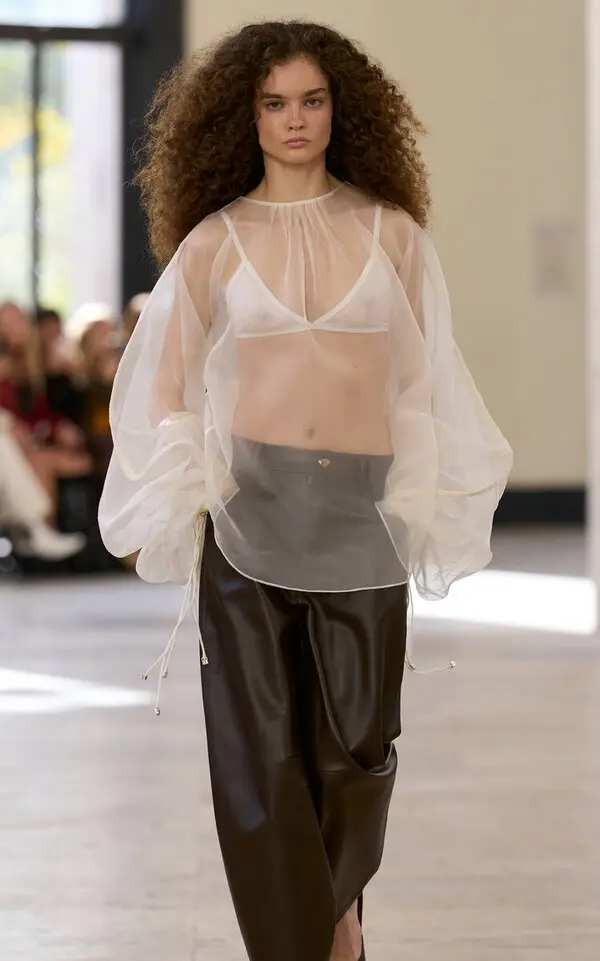 Aje Lunetta Oversized Organza Top