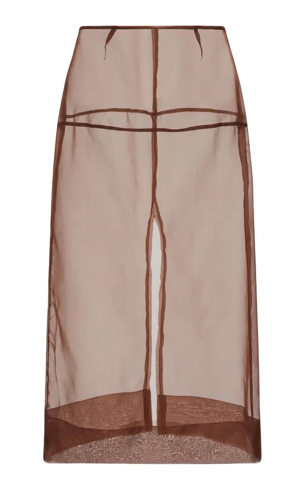 Aje Mirella Sheer Silk-organza Midi Skirt