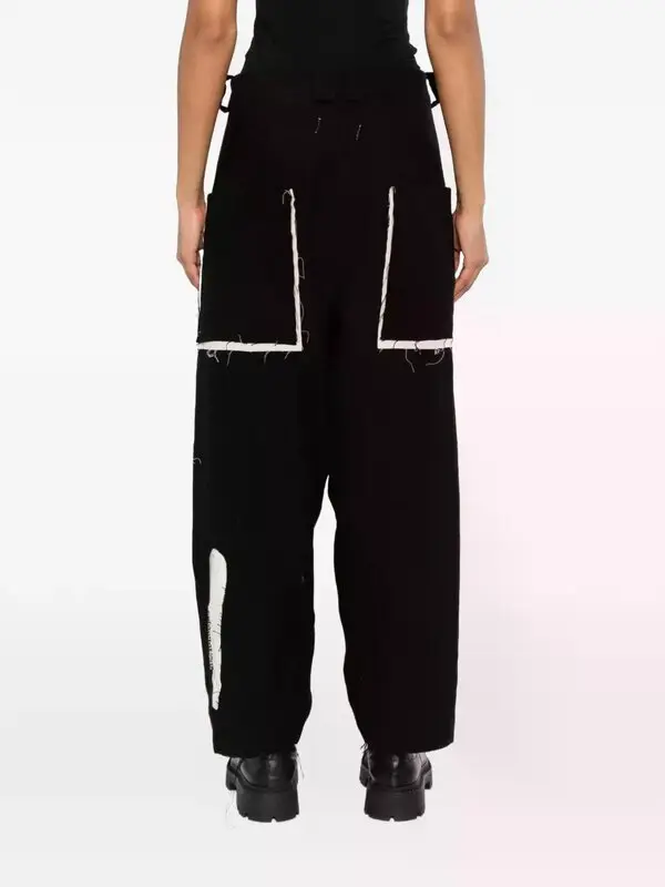 MARIA TURRI Pleated Frayed-edge Trousers