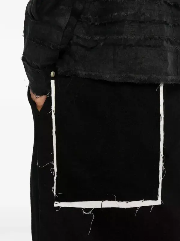 MARIA TURRI Pleated Frayed-edge Trousers
