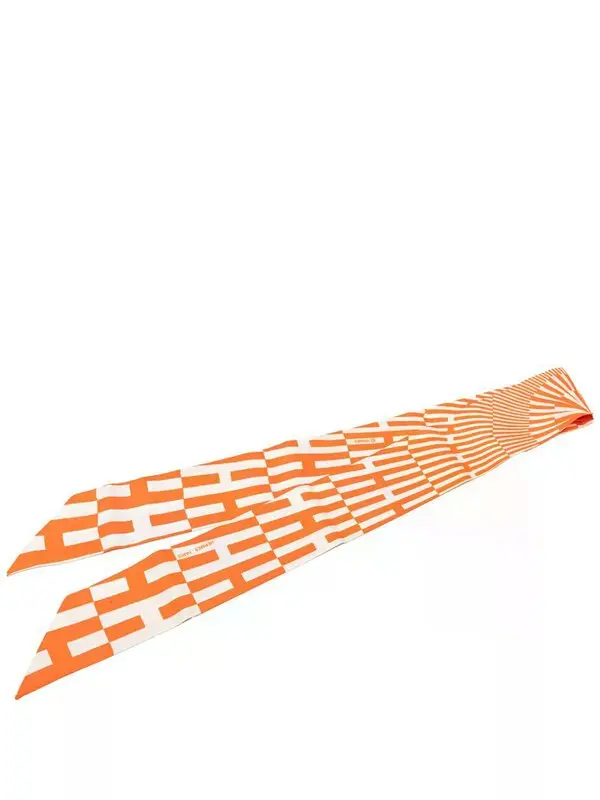 Hermès 2000-2026 Op H Silk Twilly Scarf Scarves - Orange