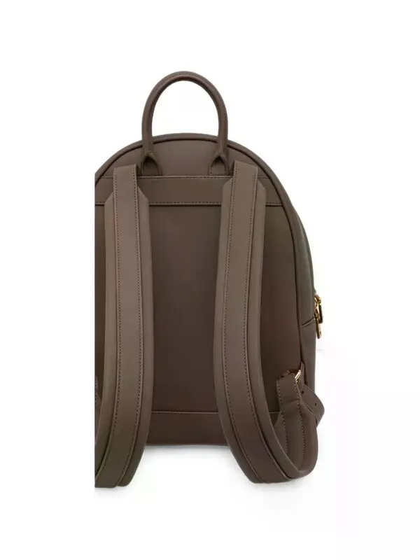 Moschino Logo-lettering Zip-up Backpack - Brown