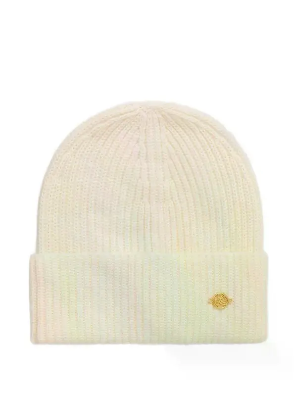 Luisa Spagnoli Ribbed-knit Logo-plaque Beanie Hat - Neutrals