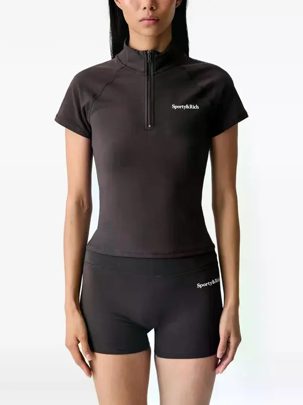 Sporty & Rich Raglan-sleeve Quarter-zip T-shirt