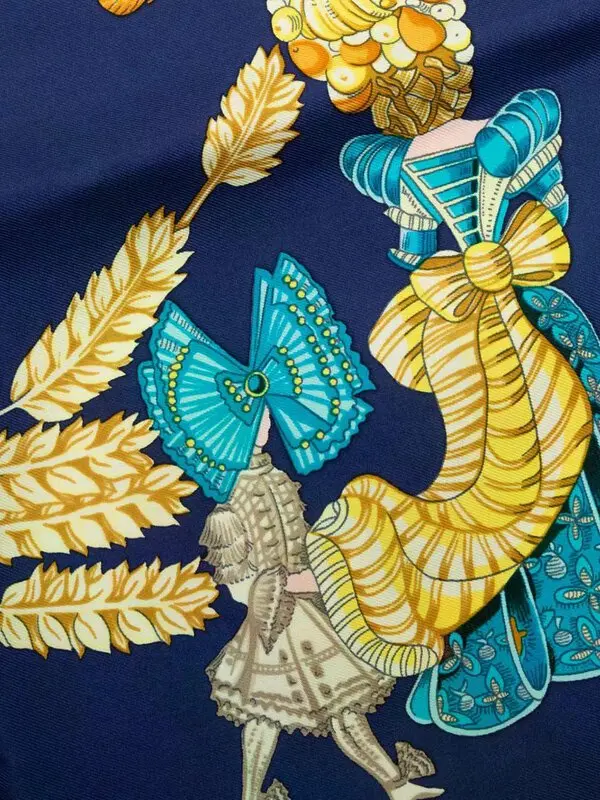 Hermès 20th Century Chapeau! Silk Scarf 90 Scarves - Blue